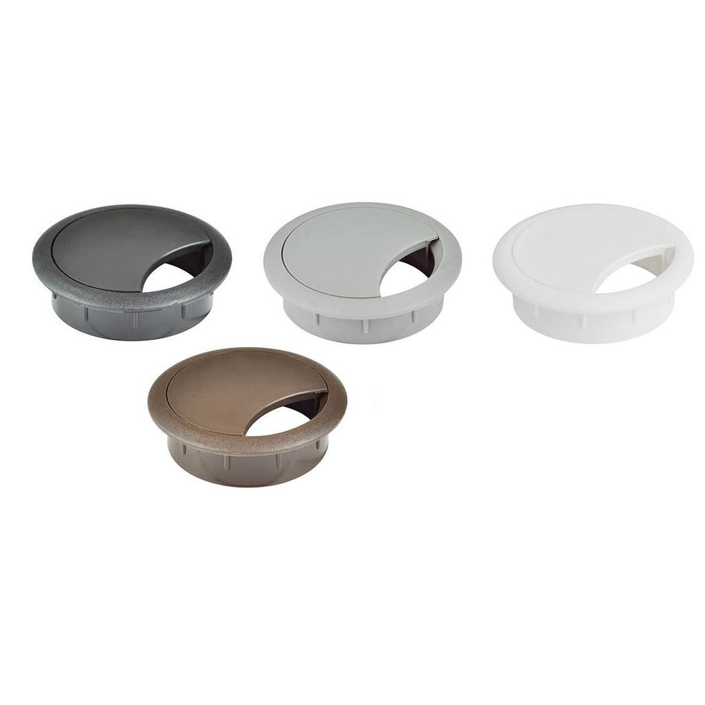 Passa Fio Branco Mesa Computador 60mm Passa Cabo Para Moveis Escritório Branco Preto Cinza ...