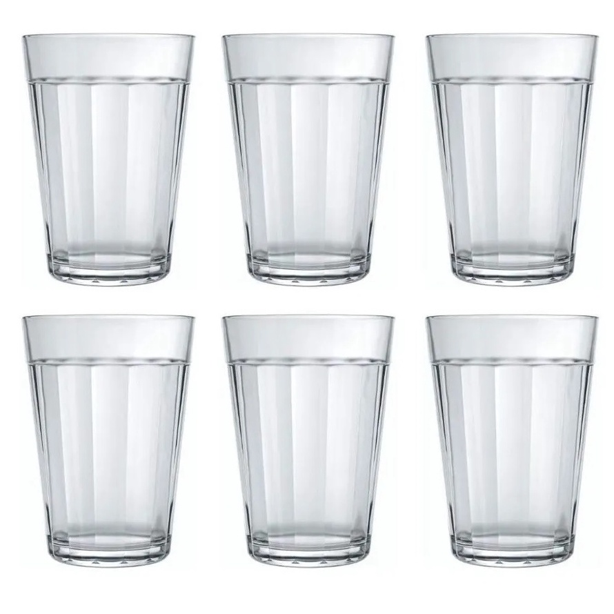 Copo Americano Multiuso Tradicional 190ml Transparente 6 Unidades Nadir Figueiredo | Shopee Brasil
