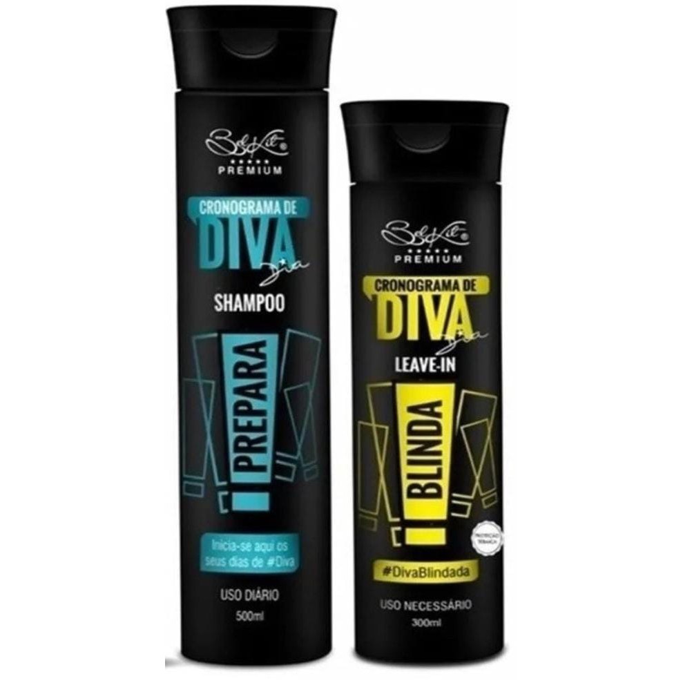 Kit Capilar Cronograma De Diva 2 itens (Shampoo e Leave-in) | Shopee Brasil