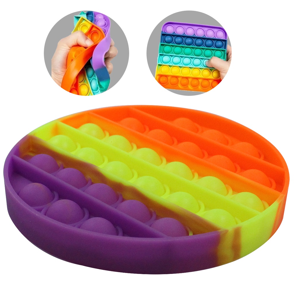 Fidget Toys Hand Spinner Anti Stress Pop It Bolha Colorido | Shopee Brasil