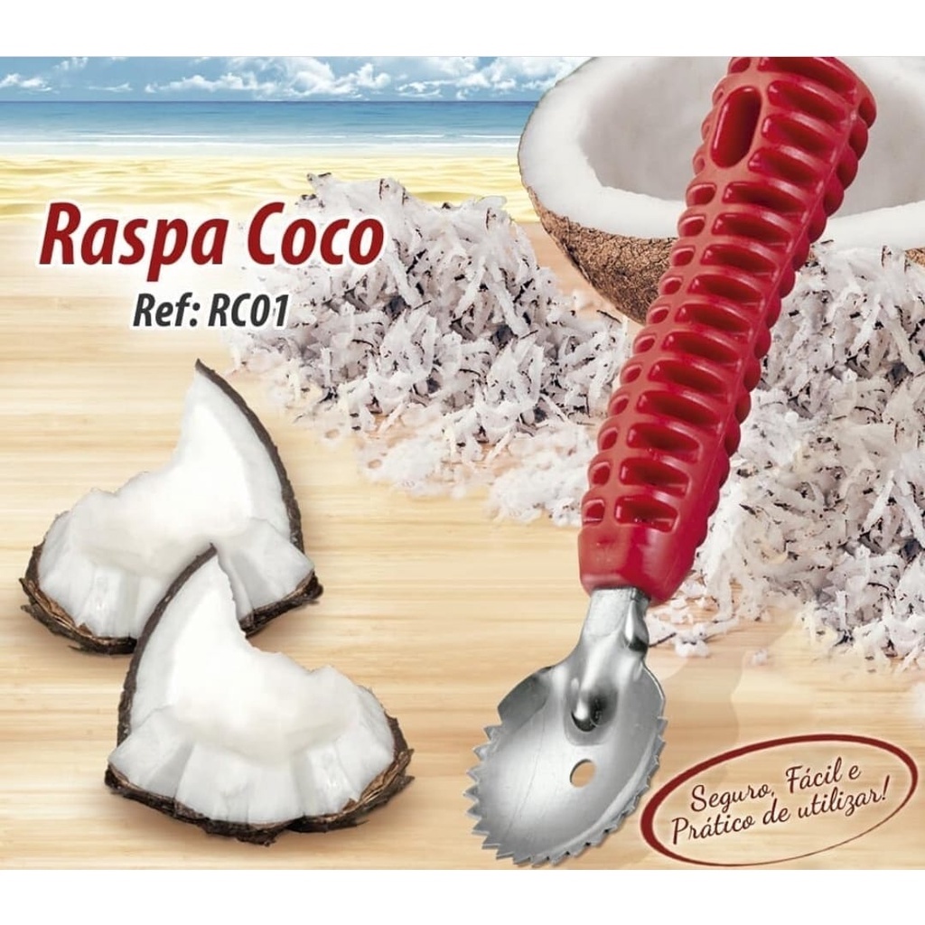 Raspa Coco Raspador De Coco Inox Com Cabo Reforçado Keita Rc01 | Shopee ...