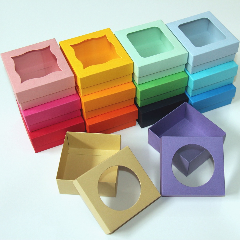 Caixa Caixinha para presente Quadrada Color com visor | Shopee Brasil