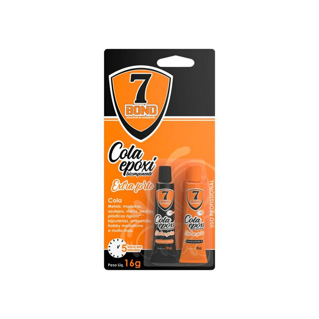 Cola Epoxi Bicomponente 7 Bond Extra Forte 5 Min - Cartela 16G | Shopee ...