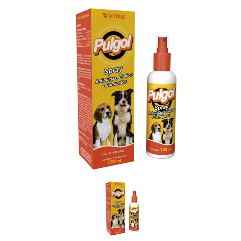 ANTIPULGAS SPRAY PULGOL 120ML VETBRAS | Shopee Brasil