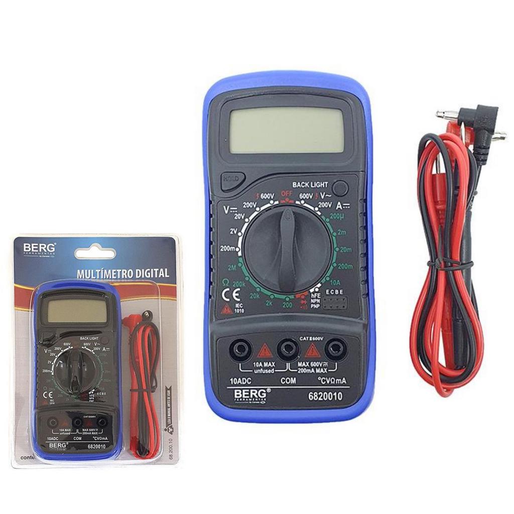 Multímetro Profissional Visor Digital Iluminado E Bip - Berg | Shopee ...