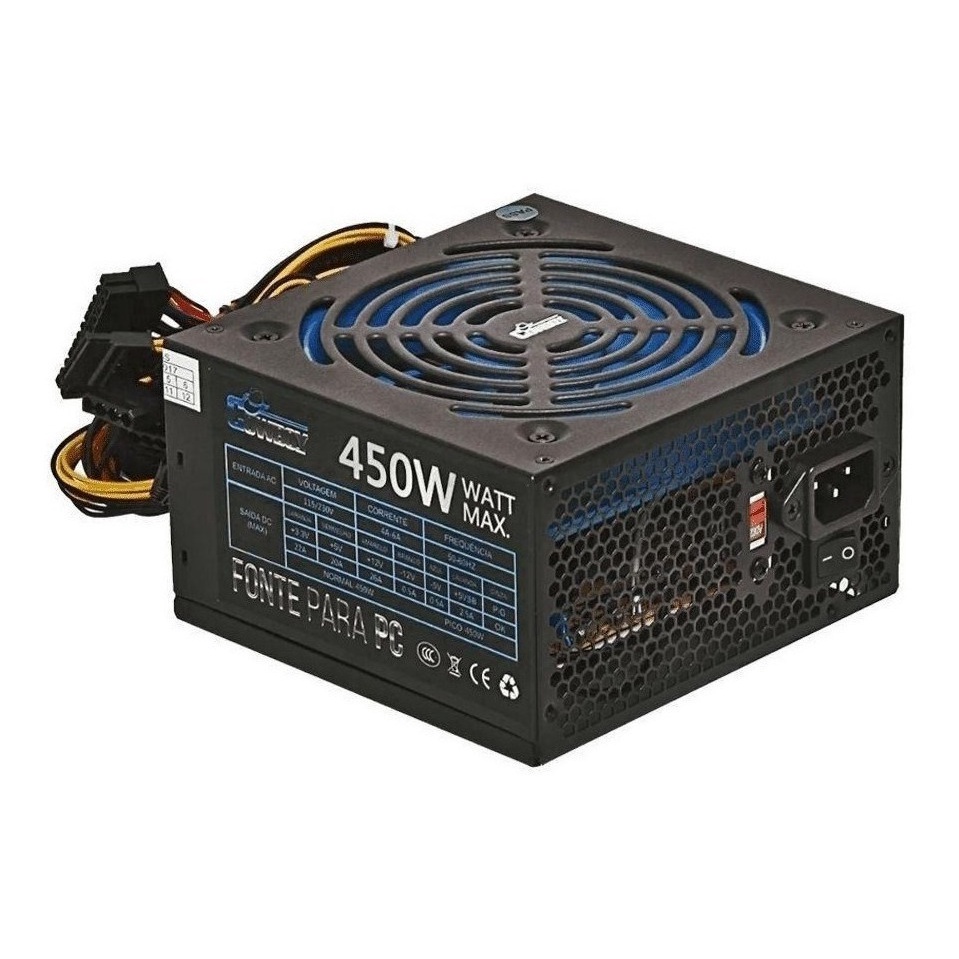 Fonte De Alimentacao Para Pc Preta 115v/230v Kp-533 450w | Shopee Brasil