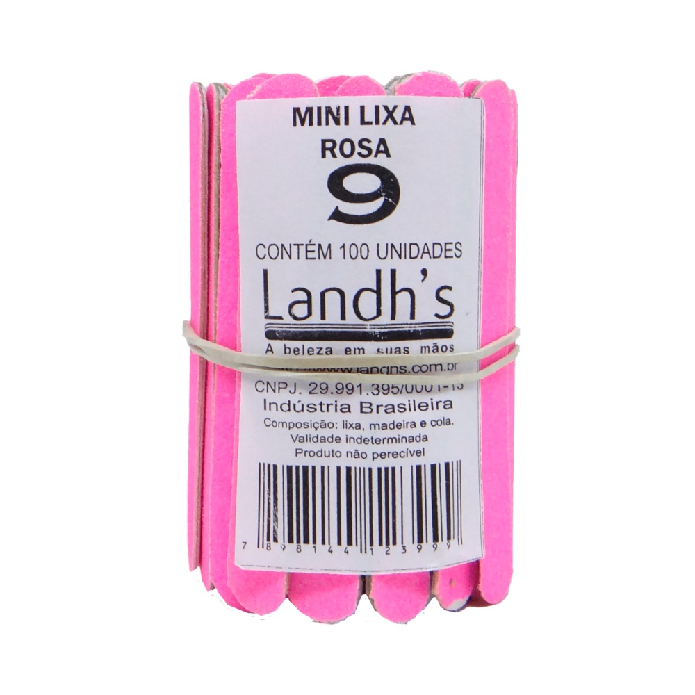 Mini lixa de unha rosa 9cm com 100 unidades | Shopee Brasil