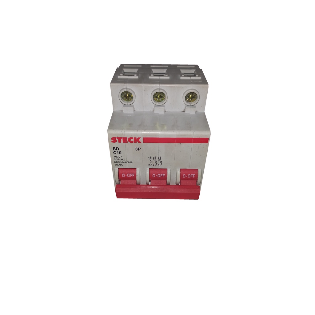 Disjuntor Tripolar 10a Curva C Sdd63c10 - Steck | Shopee Brasil