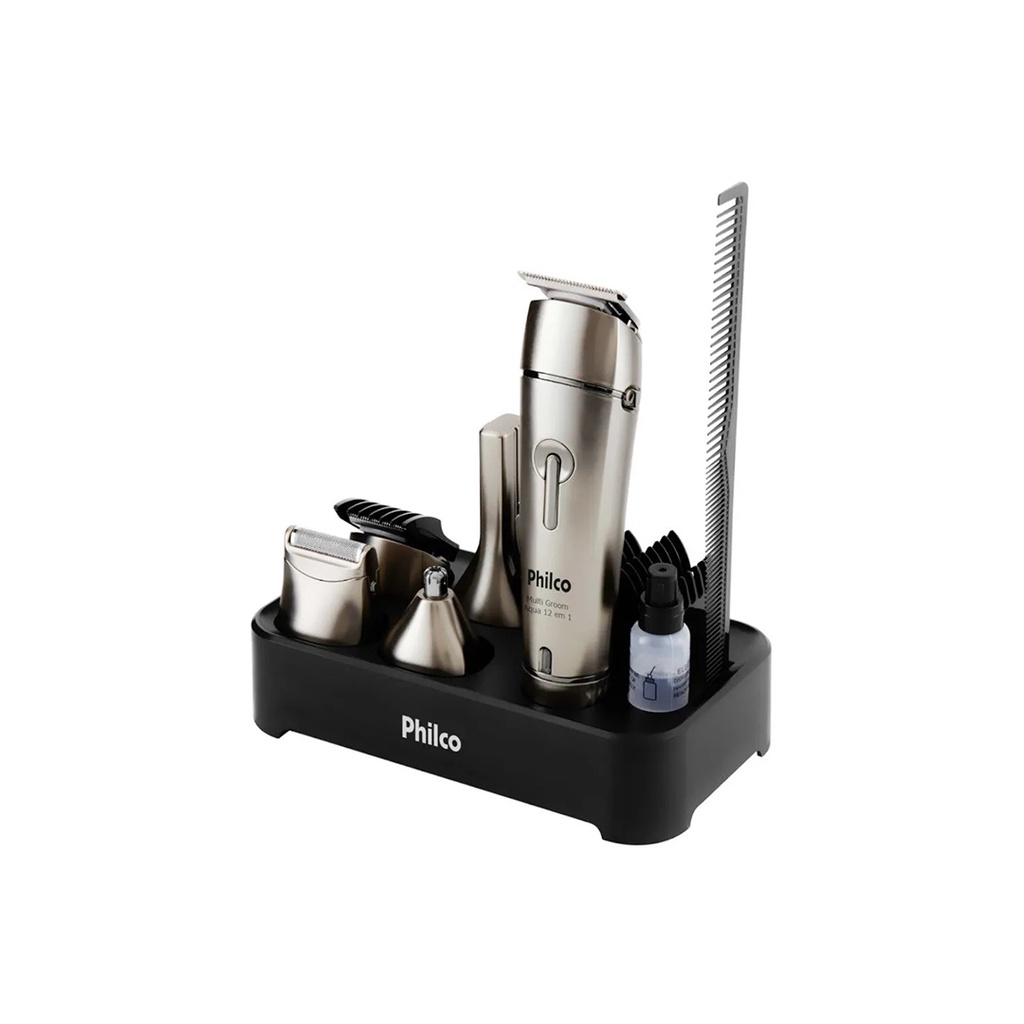 Aparador de Pelos Philco Multigroom Aqua 12 em 1 PAP03 Bivovlt | Shopee Brasil