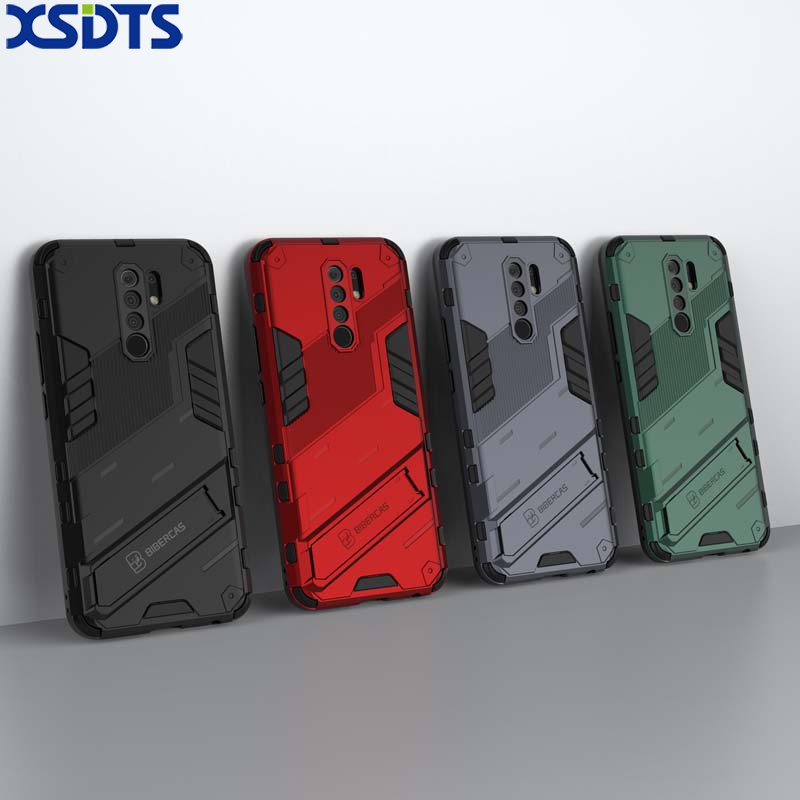Capa Armadura Resistente Anti-Impacto Com Suporte Para Xiaomi Redmi Note 9/9A/9C/9T - Escorrega ...