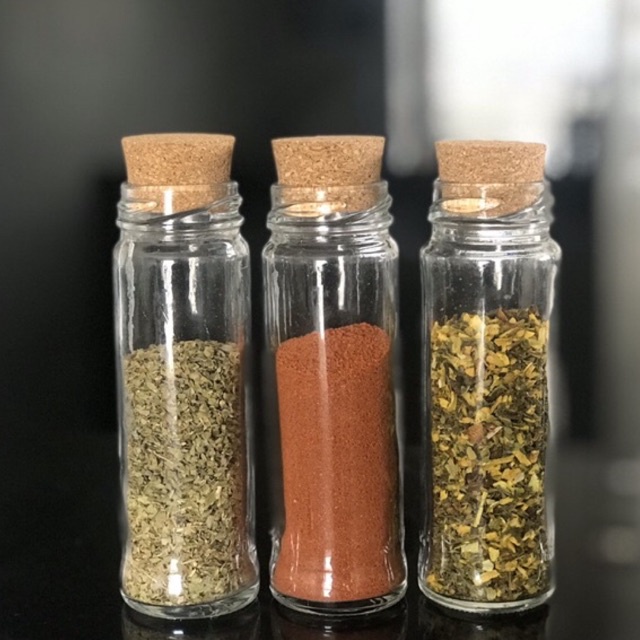 Pote para tempero Kit Frasco de vidro 6 unidades Condimento- 100 ML ...