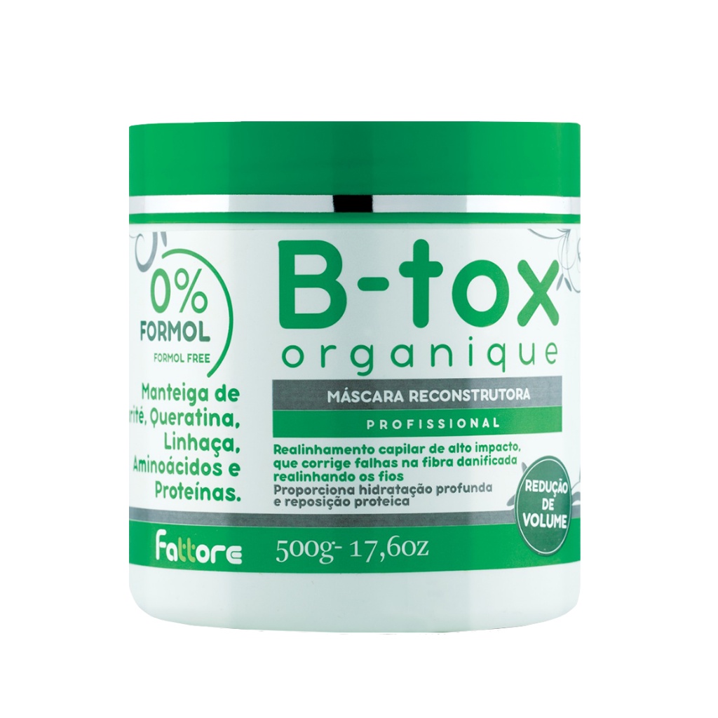 Máscara Reconstrutora Fattore Botox Orgânico 500g Profissional Alto ...