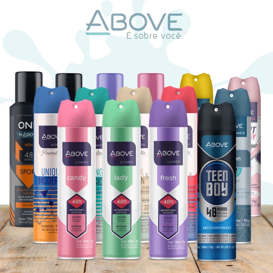 ABOVE DESODORANTE AEROSOL PACK DE 6 UNIDADES - 150ML | Shopee Brasil
