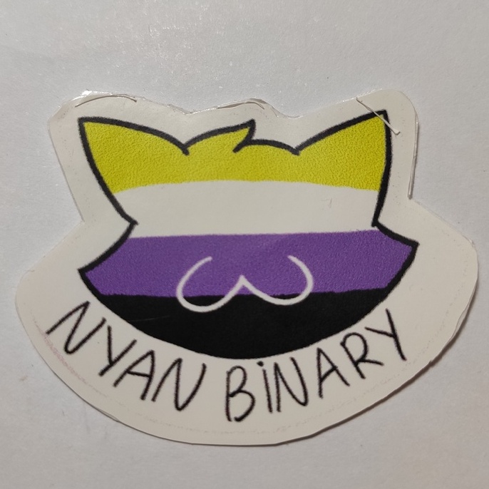 Adesivo Nyan Binary - Non Binary Pride | Shopee Brasil