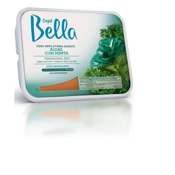 Cera Depilatória Depil Bella Barra Algas com Menta 1kg | Shopee Brasil