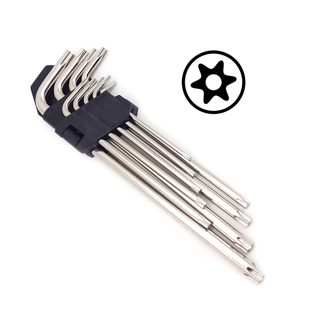 Jogo Chave Torque Cromo Vanadio Extra Longa Torx Tork 9 Pç | Shopee Brasil
