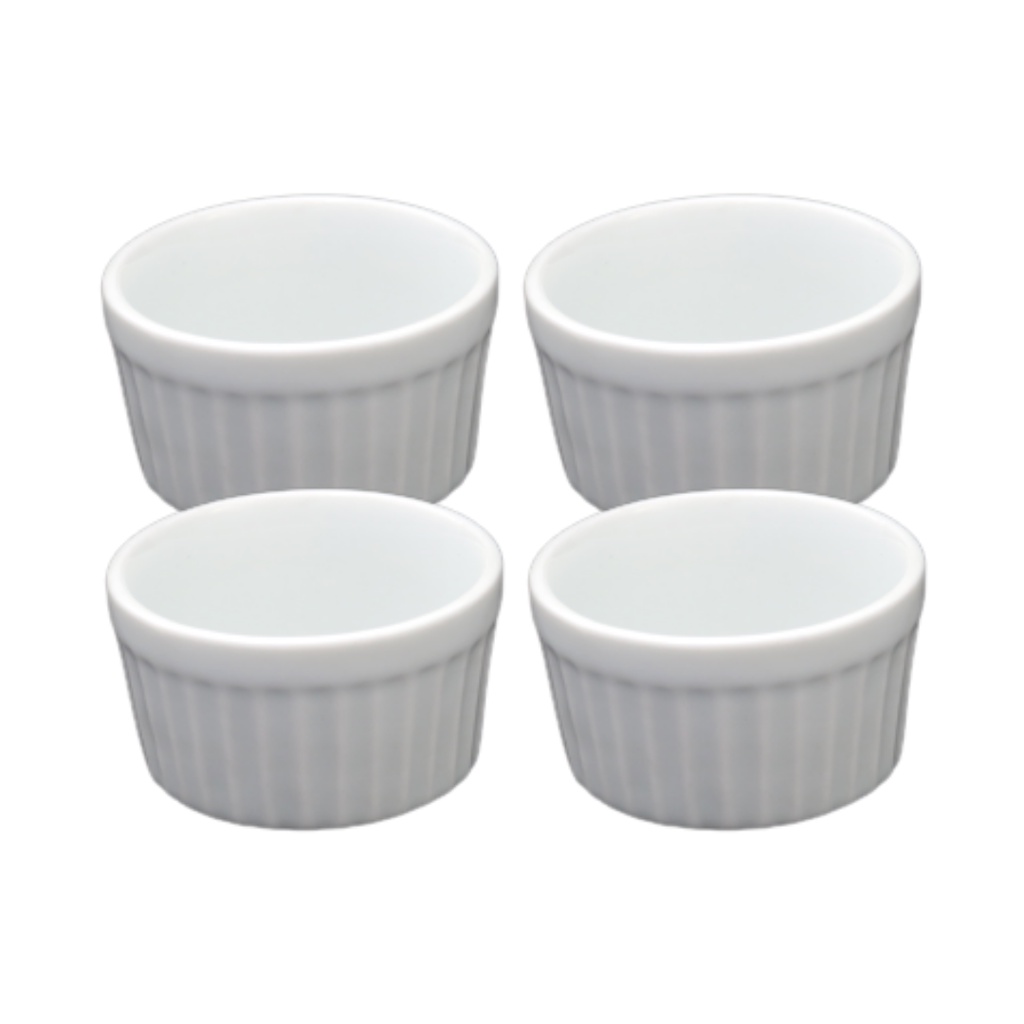 Kit 4 Ramekin Mini de Porcelana Ramequim 40 ml Molho Verde para Cozinha ...