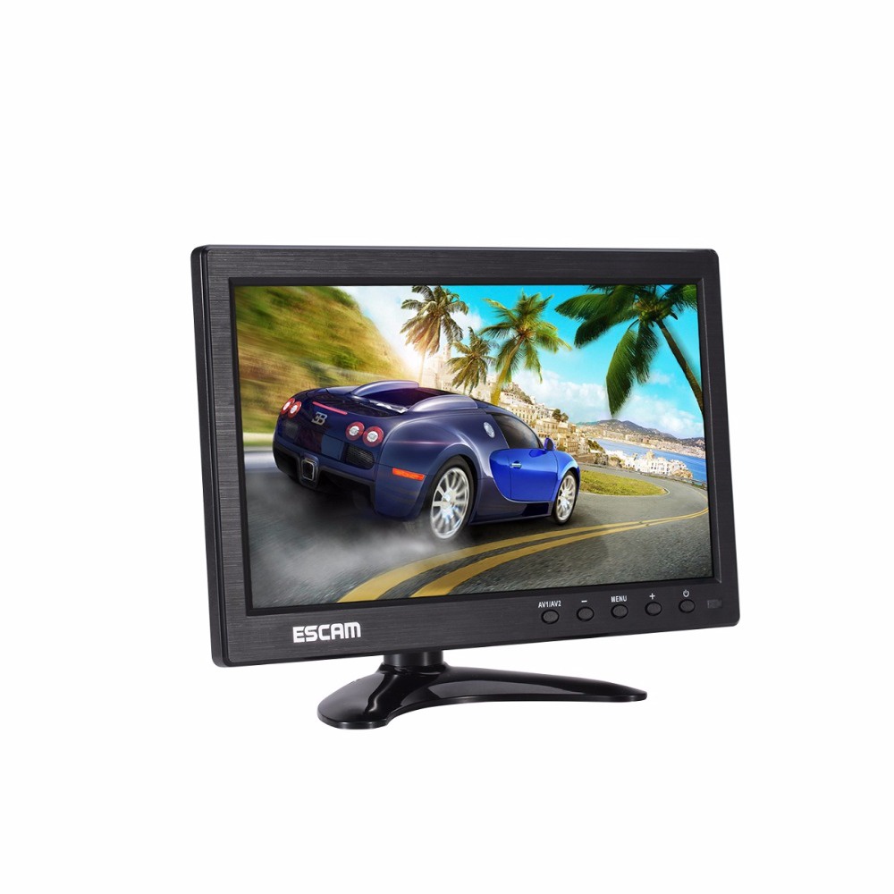 Mini monitor portatil compacto Escam T10 10 Polegadas Vga Hdmi Av Tfl ...