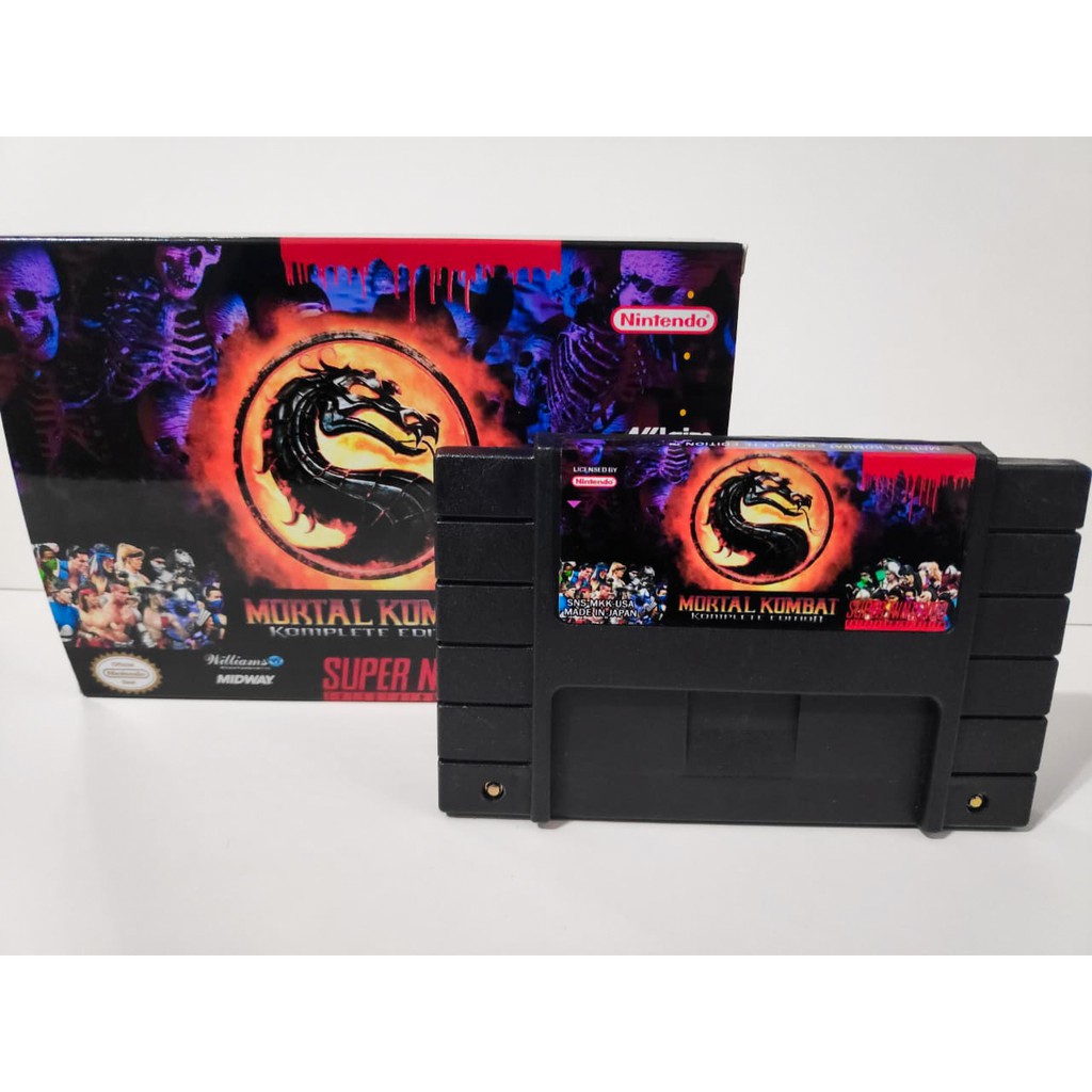 Mortal Kombat Komplete Edition os 4 jogos de MK em 1 cartucho com caixa ...