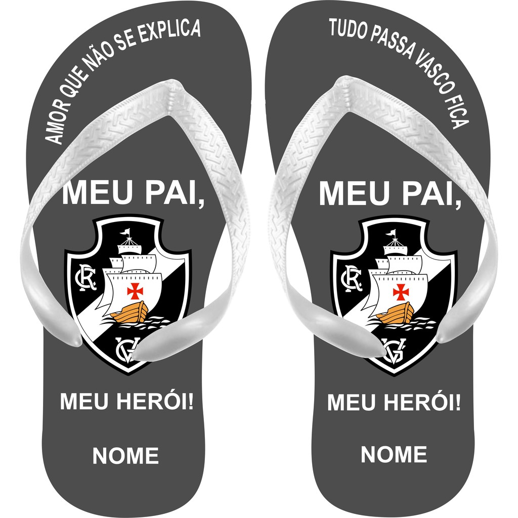 Chinelo Vasco da Gama Dia dos Pais Personalizado com nome Homenagem ...
