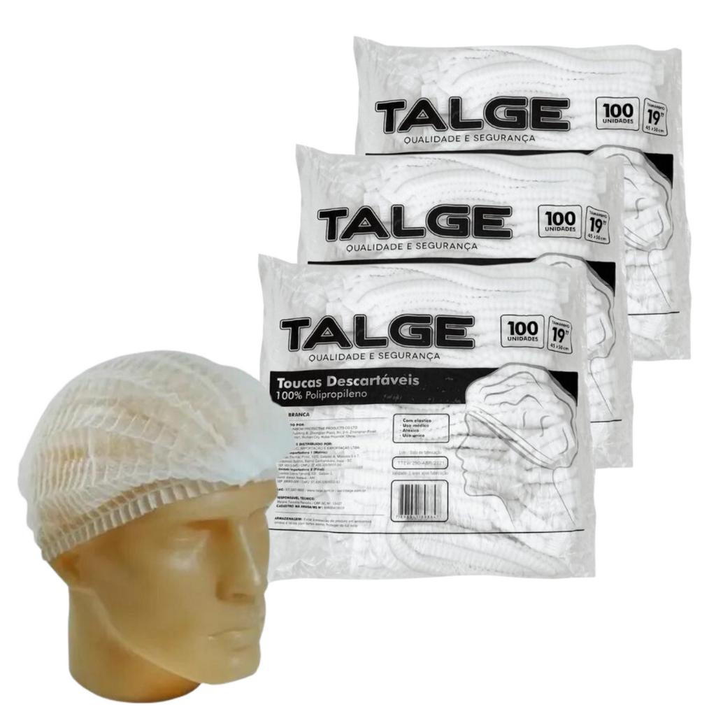 Touca Descartável TNT Branca Talge C/ Elástico C/ 100 unidades | Shopee ...