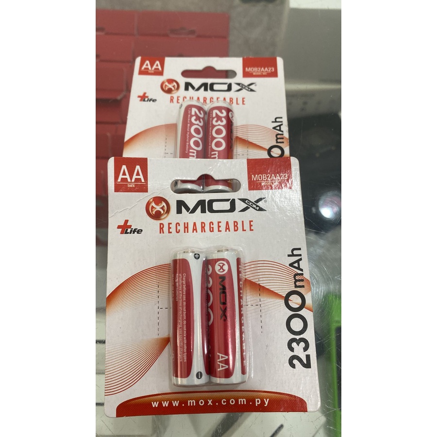 Pilha Mox Recarregavel AA Com 2 Pilhas 2300Mha | Shopee Brasil