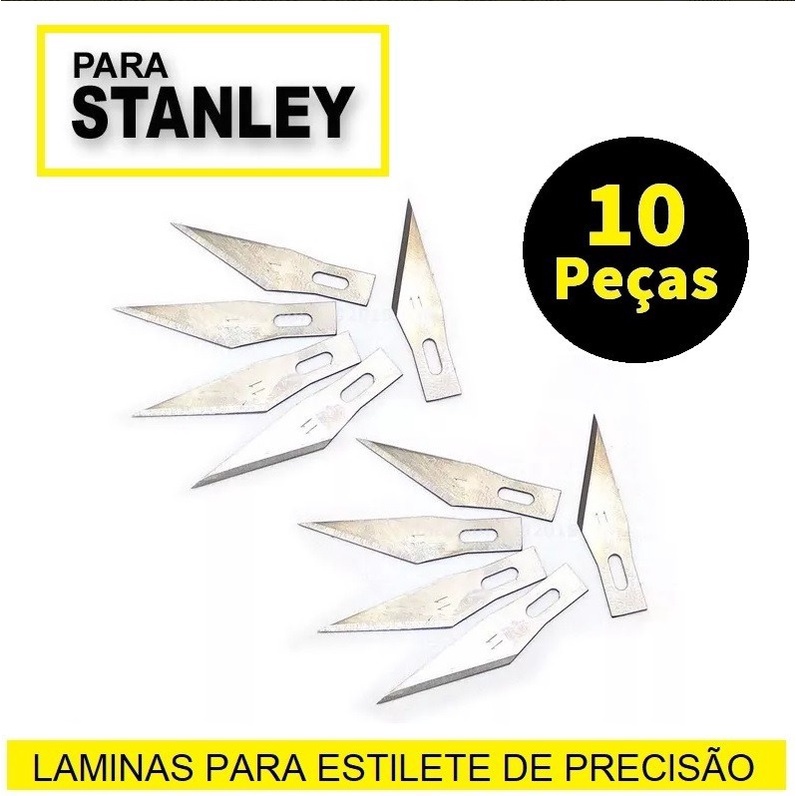 10 Lâminas Knife Blades Lamina Estilete Precisão Bisturi Artesanato ...