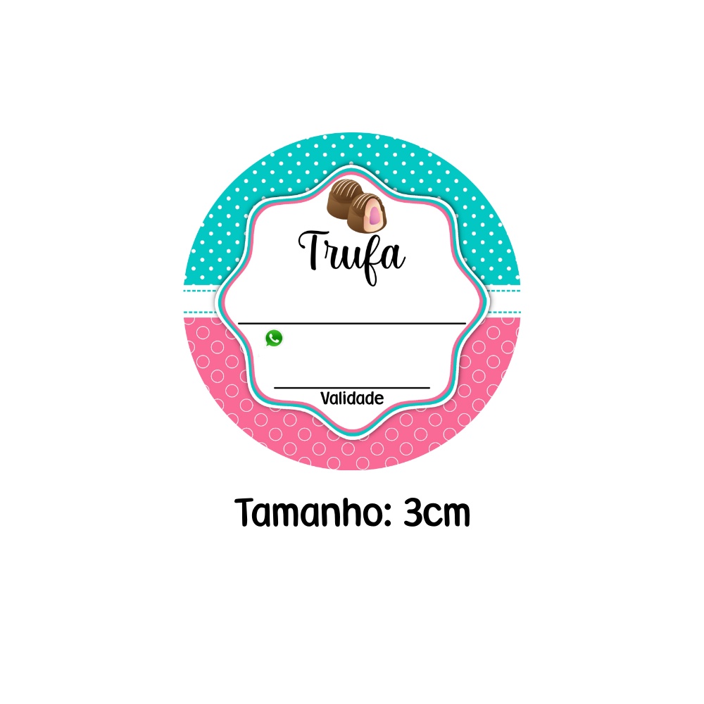 500 Etiquetas Adesivas Personalizadas Para Trufas 3x3cm | Shopee Brasil