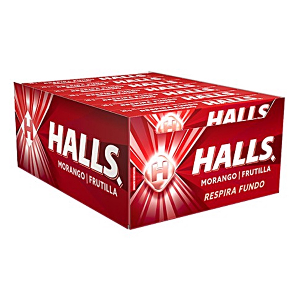 Bala Drops Halls MORANGO CAIXA COM 21UNDS BARATO É AQUI! | Shopee Brasil