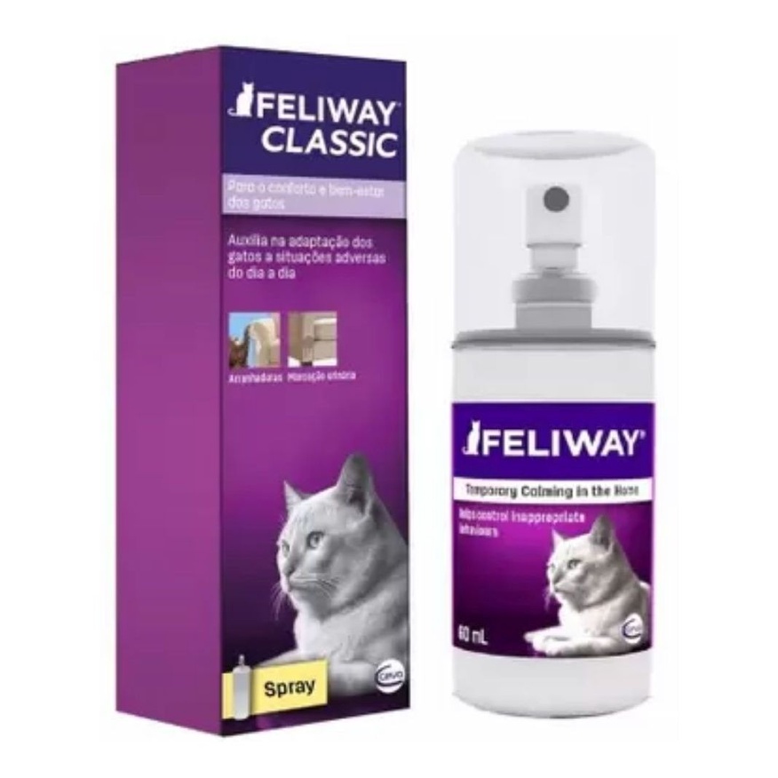 Repelente Calmante para Gatos Feliway Classic Ceva Spray 60ml | Shopee ...