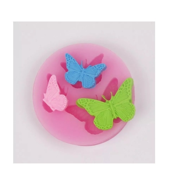 Molde de silicone Trio Mini Borboletas para Biscuit e Confeitaria ...