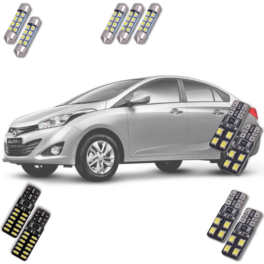 Kit Lâmpadas Led Interna Hyundai Hb20s 2012 a 2020 - Escorrega o Preço