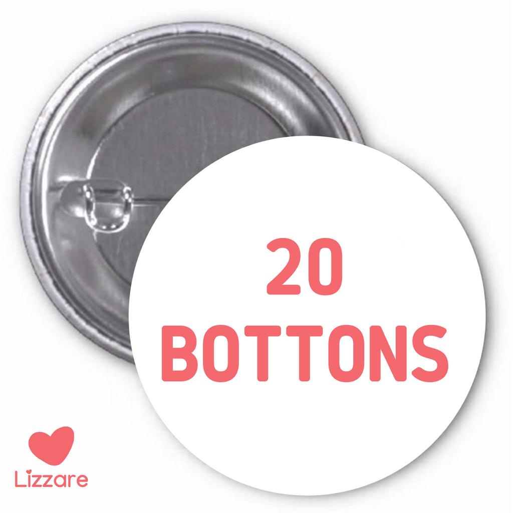 kit 20 bottons personalizados sua imagem logo buton button botton ...
