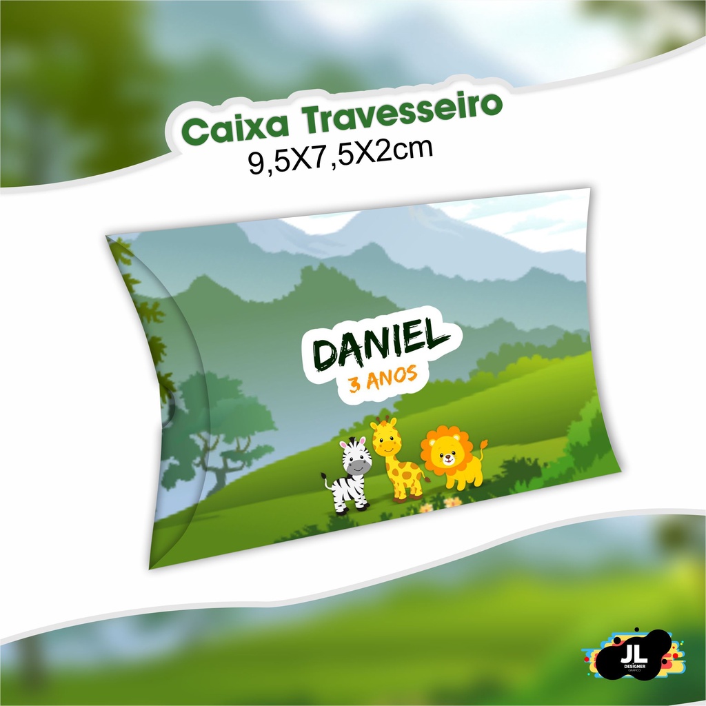 10 Caixas Travesseiro Aniversário Safari - Personalizada | Shopee Brasil