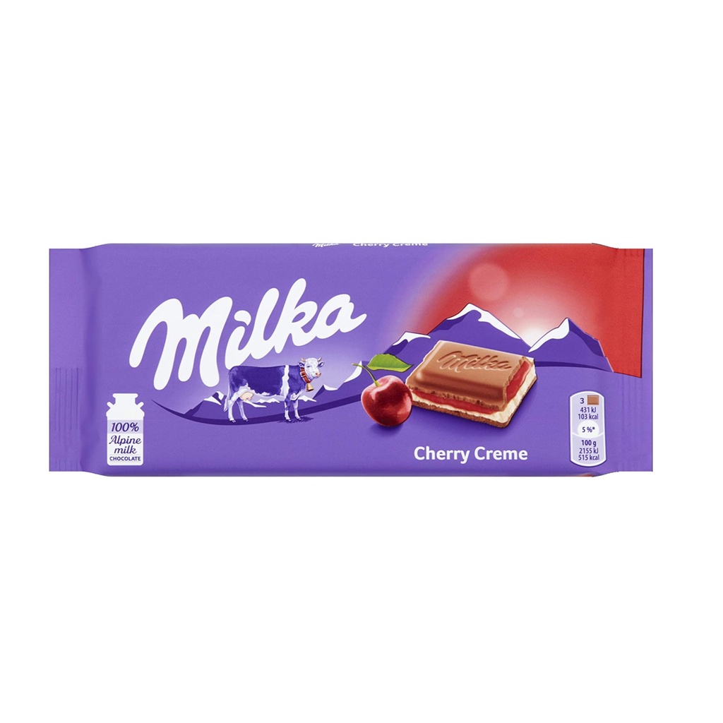 Chocolate Milka Cherry Cream - Recheio de Cereja - Importado 100g ...