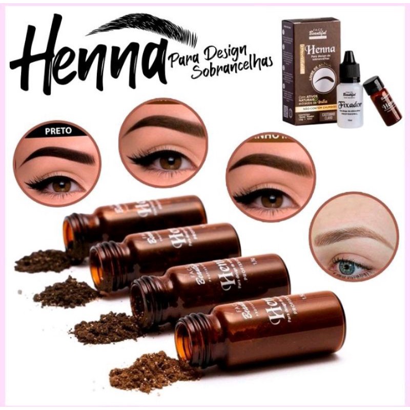 Henna Face Beautiful 4 Opções De Cor PROFISSIONAL | Shopee Brasil