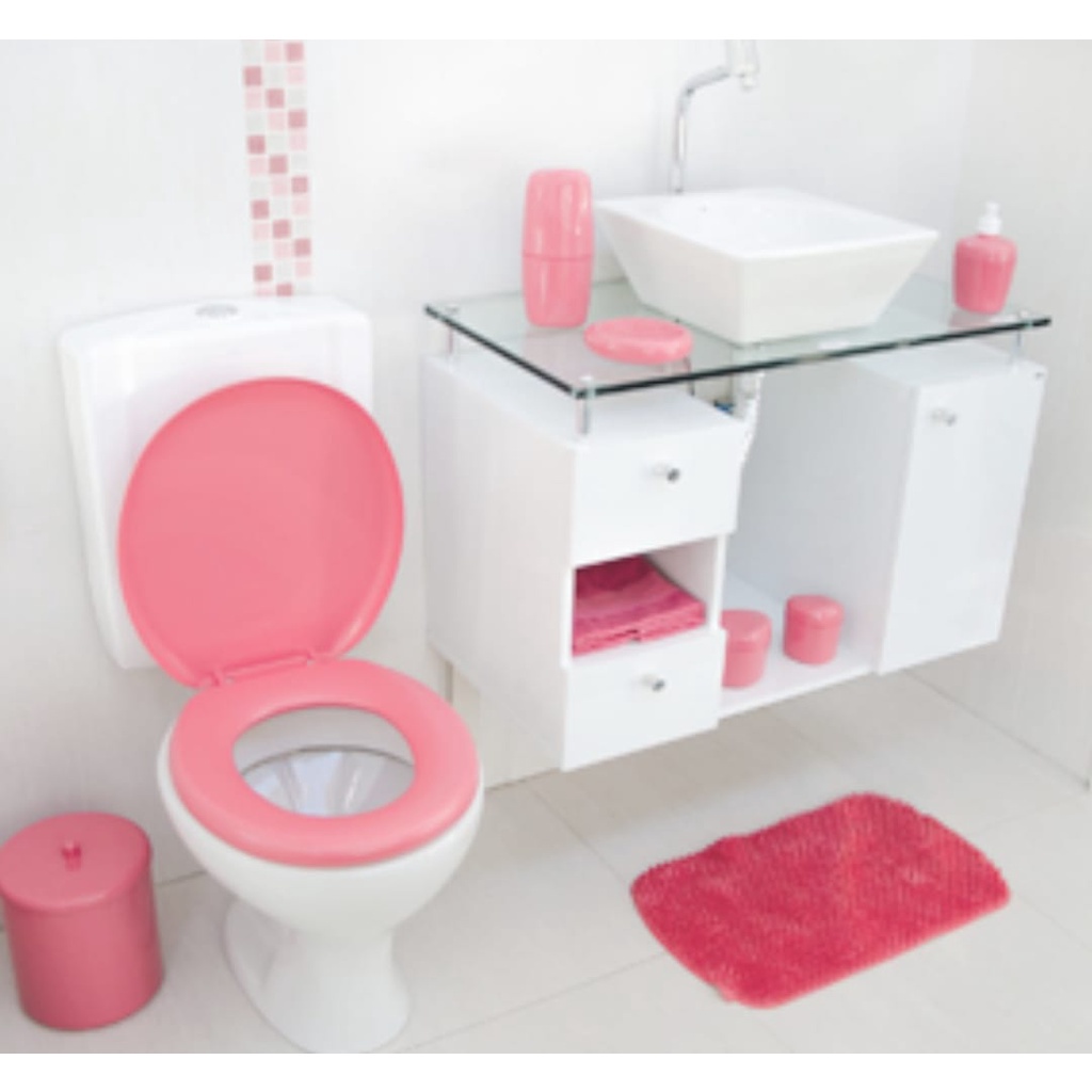 Assento sanitario Rosa Oval Universal Astra | Shopee Brasil