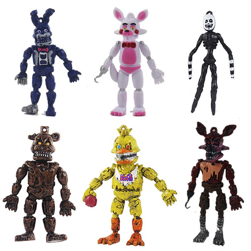 6 Pcs Five FNAF Nights At Freddy's 9 Cm Mini Figuras Jogo De Coleção De ...