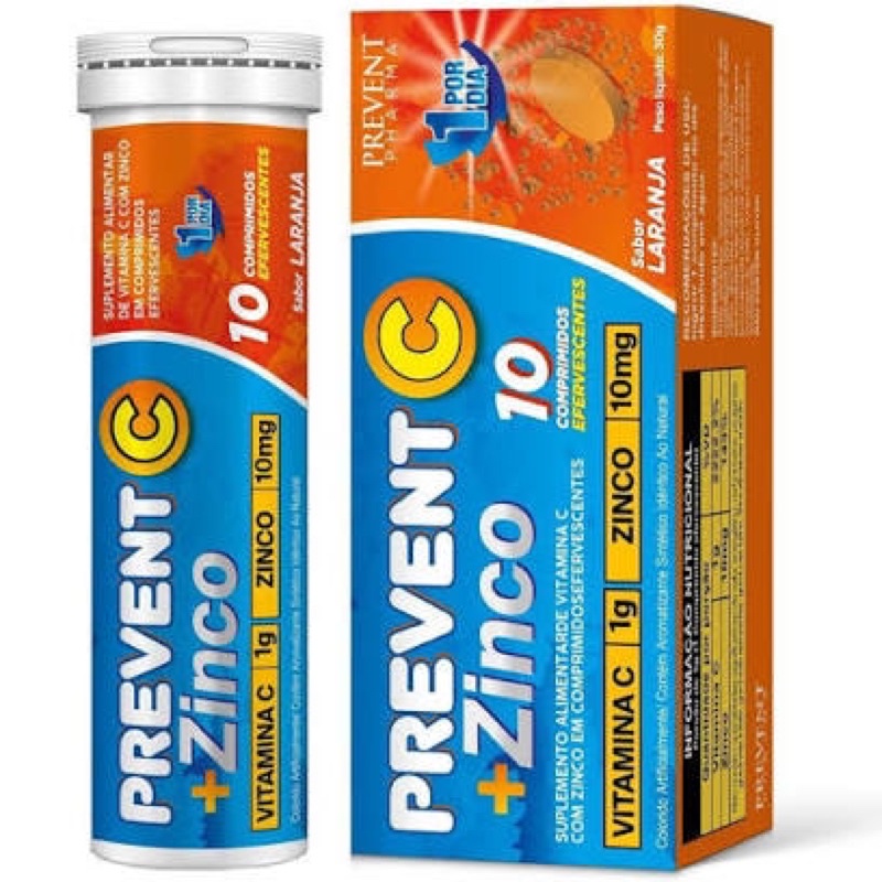 Prevent C + Zinco Efervescente 10 Cp Prevent Pharma | Shopee Brasil