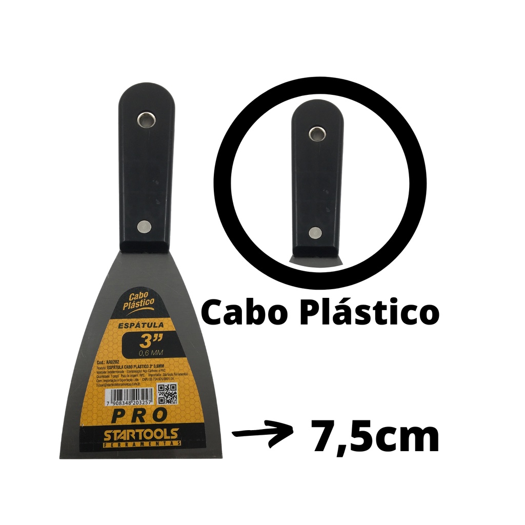 Espátula Aço Polido 3" - Ideal para Aplicação de Gesso/Massa Corrida ...