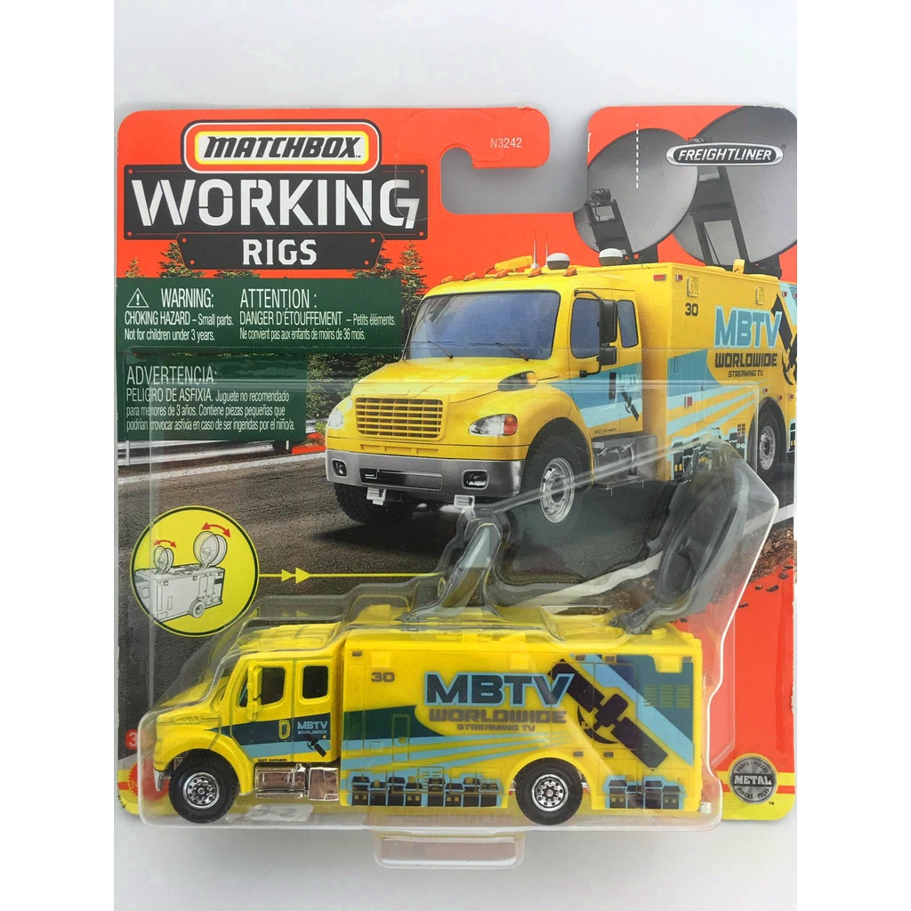 MATCHBOX - FREIGHTLINER M2 106 SATELLITE TRUCK AMARELO - WORKING RIGS ...