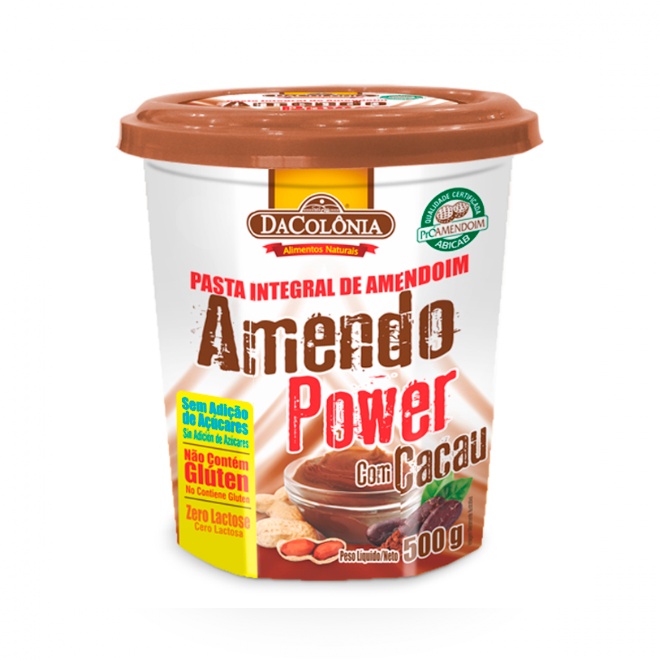 Amendo Power com Cacau 500g Exclusivo DaColônia - Pasta de Amendoim ...