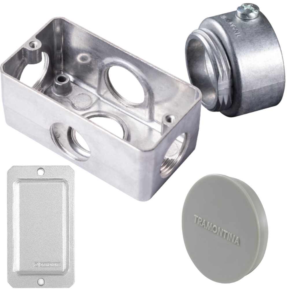 Condulete Multiplo Aluminio X 3/4" - Tramontina Sem Tampa | Shopee Brasil
