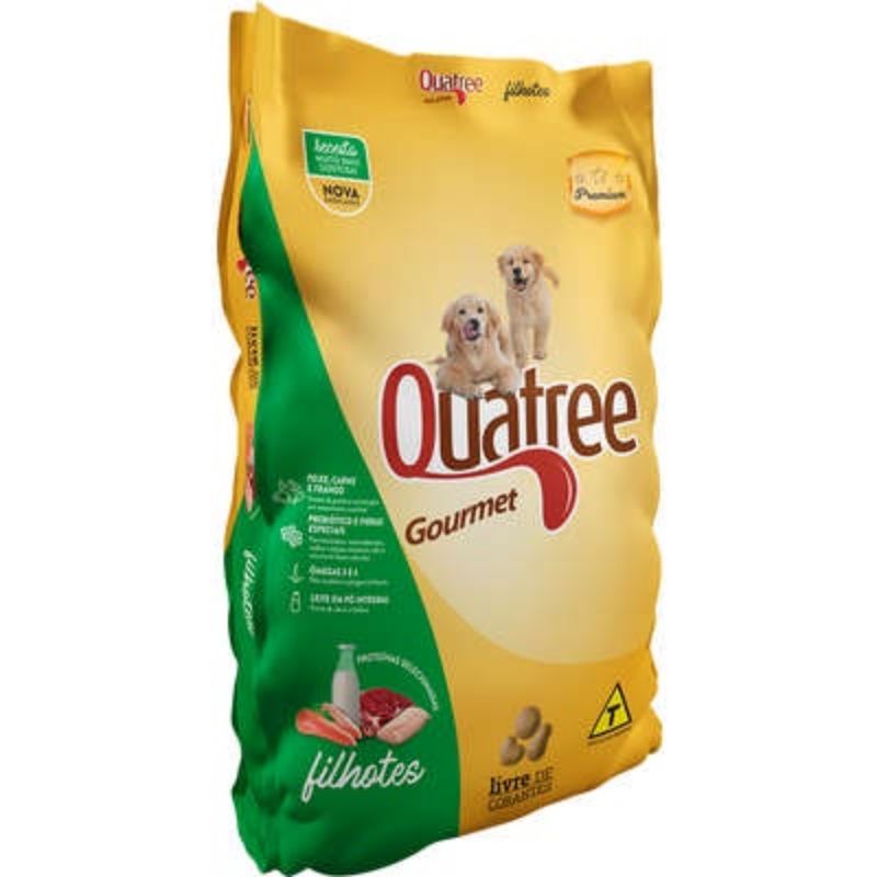 Ração Quatree Gourmet Filhote, mix carne peixe e frango 10kg. | Shopee ...