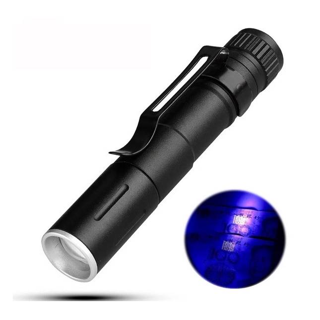 Mini Lanterna LED de bolso Ultravioleta 3 modos EDC usa 1 pilha AAA ...