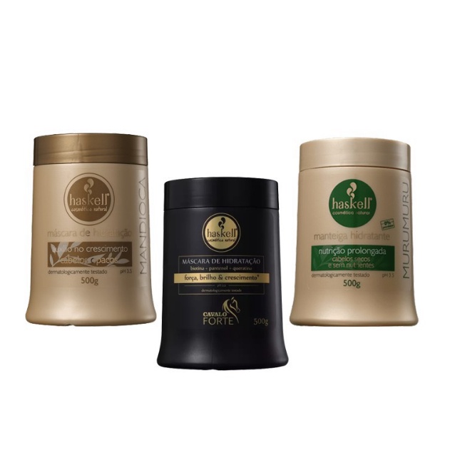 Kit Haskell Cronograma Capilar 500g Mandioca Murumuru Cavalo | Shopee Brasil