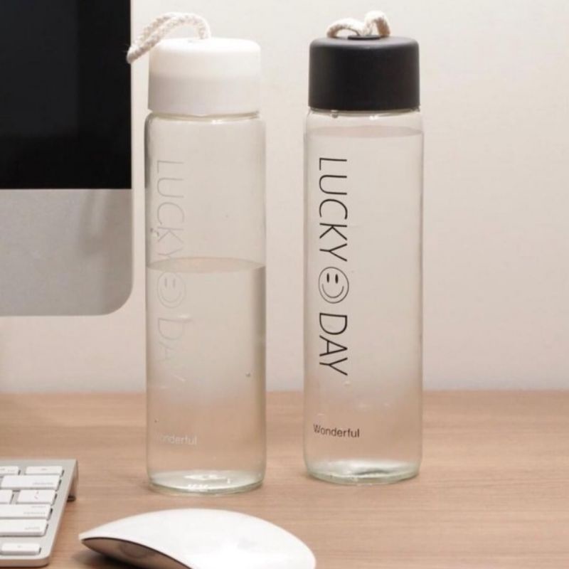 Garrafa de Vidro Lucky Day estilo Gringa 360ML | Shopee Brasil