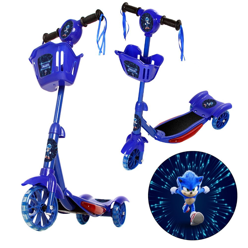 Patinete p Crianca Sonic The Hedgehog Scooter 3 Rodas | Shopee Brasil