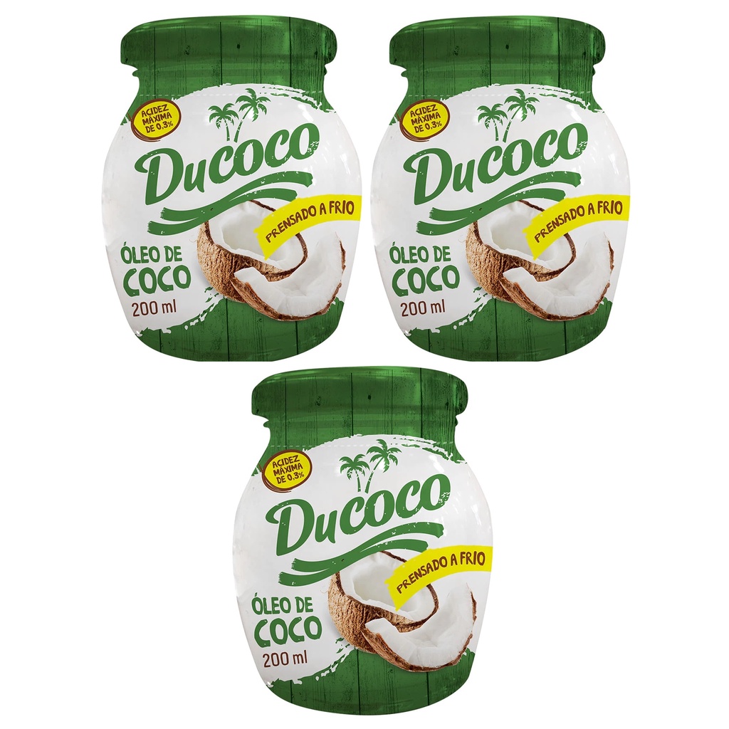 Kit com 3 - Óleo de coco Ducoco 200ml | Shopee Brasil