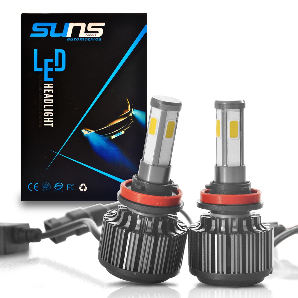 Kit lâmpada farol Super Led 4D de iluminação 6000k 8000 lúmens HB4 ...